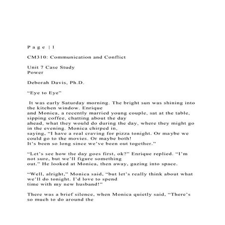 P a g e 1 CM310 Communication and Conflict Unit .docx