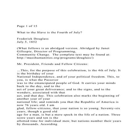Page 1 of 15What to the Slave is the Fourth of July F.docx