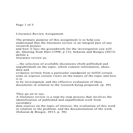 Page 1 of 3 Literature Review Assignment The prima.docx