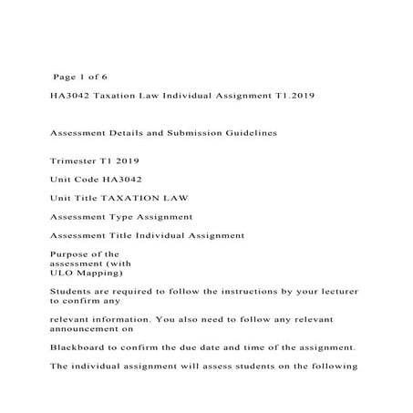 Page 1 of 6 HA3042 Taxation Law Individual Assignment T1..docx