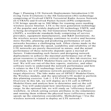 Page 1 Planning LTE Network Deployments Introduction LTE (Long Term .docx