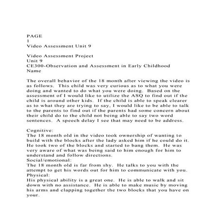 PAGE 1Video Assessment Unit 9Video Assessment Project.docx