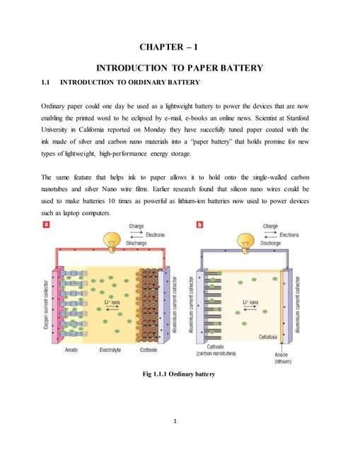 Presentation on Paper Battery | PPT