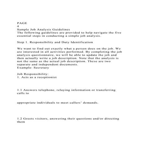 Job Description Update questionnaires to | PDF