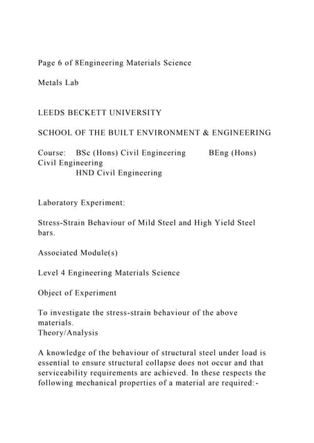 lab report structure deflection of cantilever | PDF