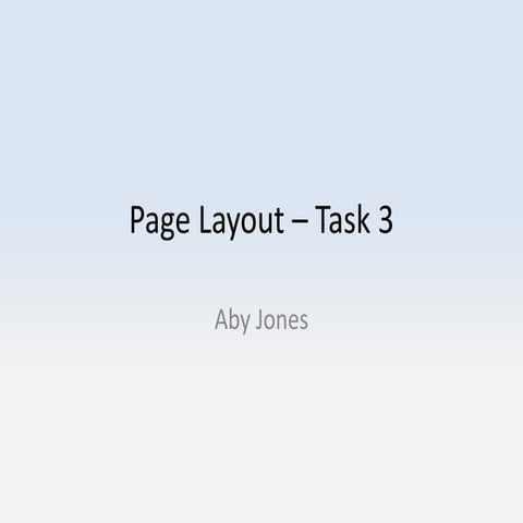 Page Layout Task 3 | PPT