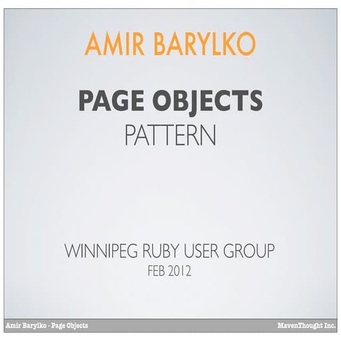 Page objects pattern | PPT