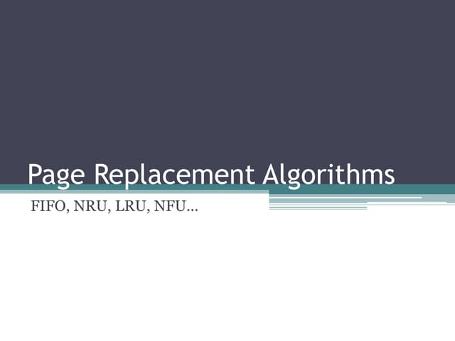 Page Replacement Algorithms Ppt