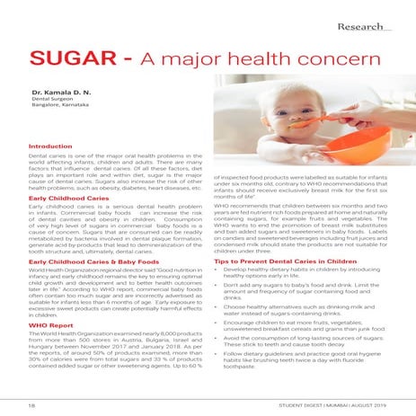 Sugar - A major health concern | PDF
