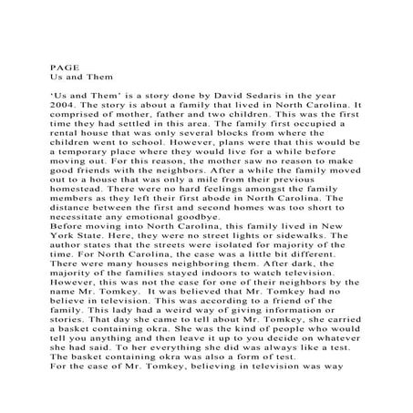 PAGE Us and Them‘Us and Them’ is a story done by David Se.docx