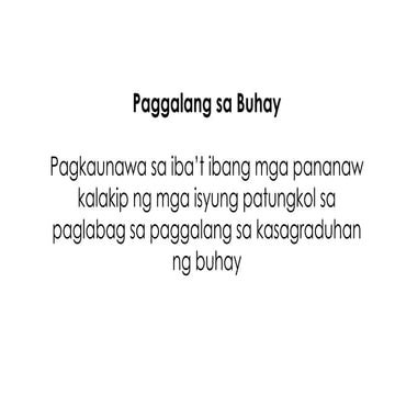 Paggalang sa buhay, edukasyon sa pagpapakatao 10 | PPTX