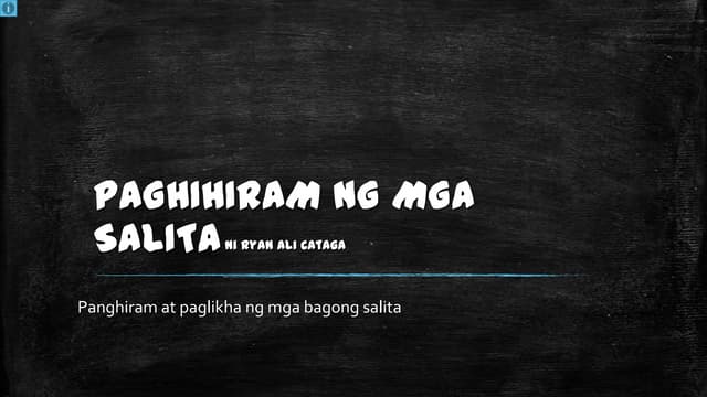 Panghihiram ng salita | PPTX