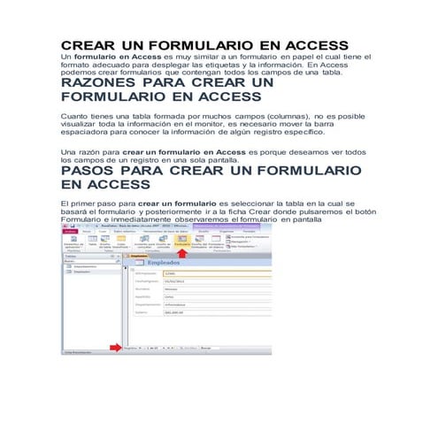 Microsoft Access (Insertar imágenes en tablas y crear un formulario en ...