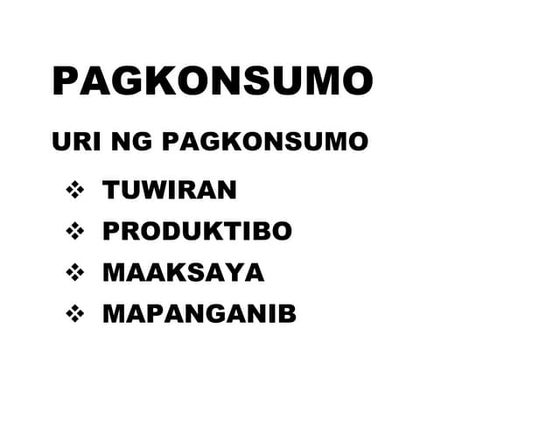 PAGKONSUMO (ARALIN 5) | PPT