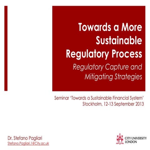 Regulatory Capture and Mitigating Strategies (Stockholm) | PPTX