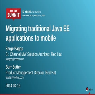 Migrating Traditional Java Ee Applications To Mobile Ppt