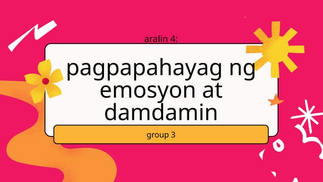 Pagpapasidhi ng damdamin | PPTX