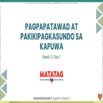 pagpapatawad at pakikipagkasundo sa kapuwa | PPTX