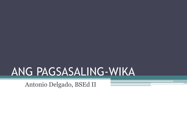 Halimbawa ng pagsasaling wika | DOCX