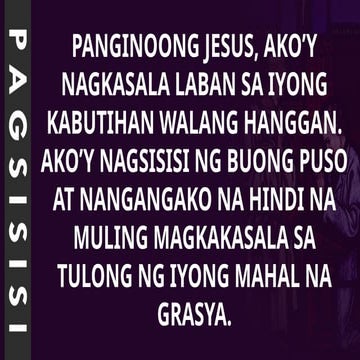 pagisisisi - panalangin sa paghahanda sa sakramento ng kumpisal | PPTX