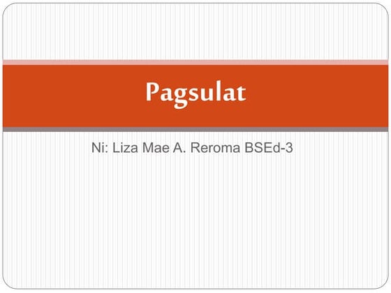 ARALIN 1.2 - MGA HAKBANG SA PAGSULAT, URI NG PAGSULAT AT MGA BAHAGI NG ...