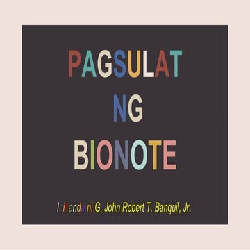 Bionote.Filipino sa Piling Larang-Akadpptx | PPTX
