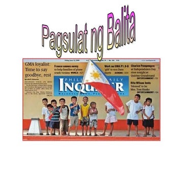 Unang araw balita, isports, editoryal, lathalain | PPTX