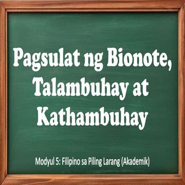 Pagsulat ng Bionote, Talambuhay at Kathambuhay.pptx
