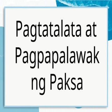 kahulugan, kahalagahan, bahagi, anyo at halimbawa ng talata | PPT