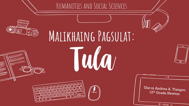 TULA- Filipino 7- MeLC based............. | PPTX