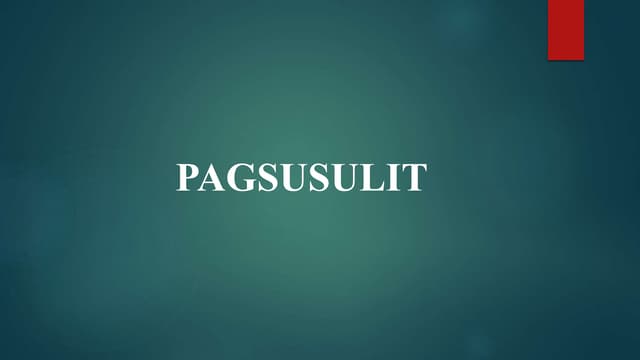 PAGSUSULIT Sa Filipino 2 Unang baitang sa kolehiyo | PPT PAGSUSULIT Sa Filipino 2 Unang baitang sa kolehiyo | PPT