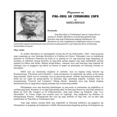 Pagsusuri sa Pag-Ibig sa Tinubuang Lupa | DOCX