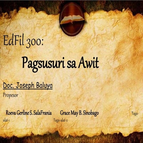 Pagsusuri-sa-awit-Presentasyon.pptx Mga teorya sa panitikan | PPTX