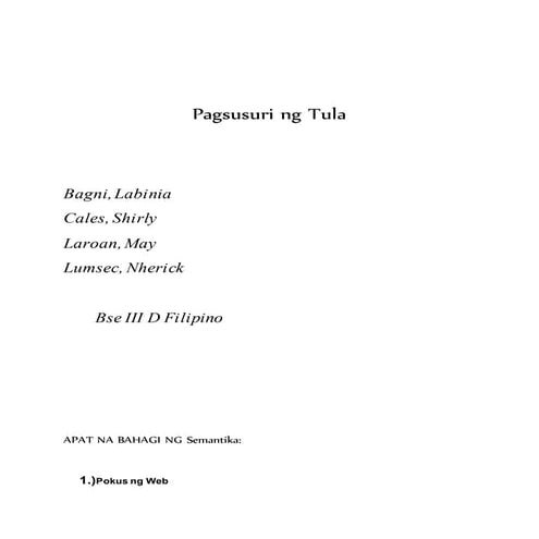 Pagsusuri ng tula | DOCX