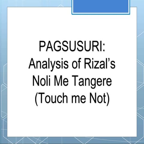Noli and fili cover symbolisms | PPTX