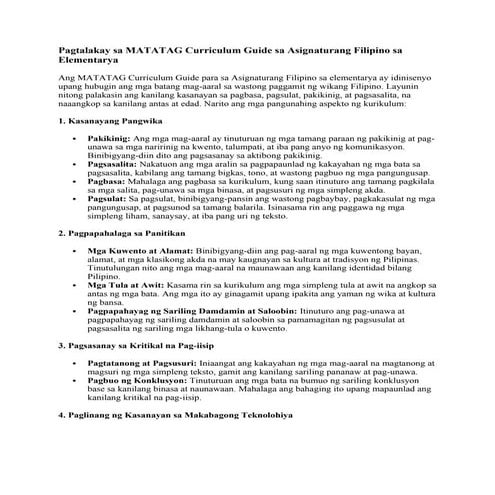 Pagtalakay sa MATATAG Curriculum Guide sa Asignaturang Filipino sa Elementarya.docx