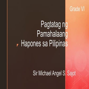 Pamamahala ng mga Hapones sa Pilipinas | PPTX