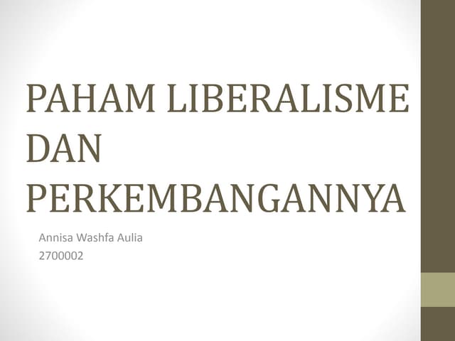Liberalisme | PPTX