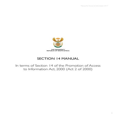 Promotion of Access to Information Manual (PAIA) Section 14 2017 | PDF ...