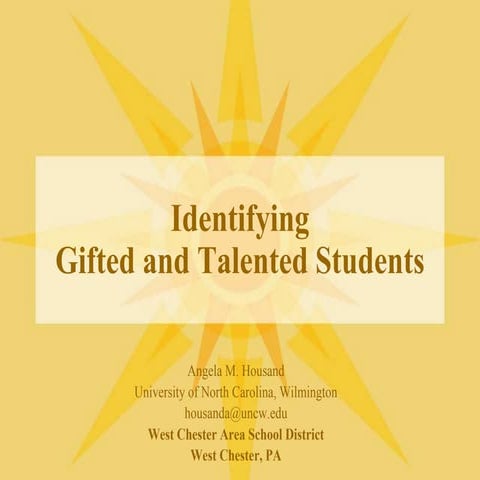 Identifying Gifted and Talented Students | PPTX | Physics | Science