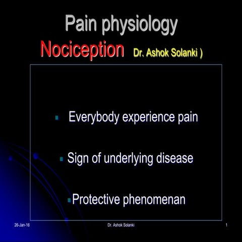 Physiology of pain pathways | PPTX
