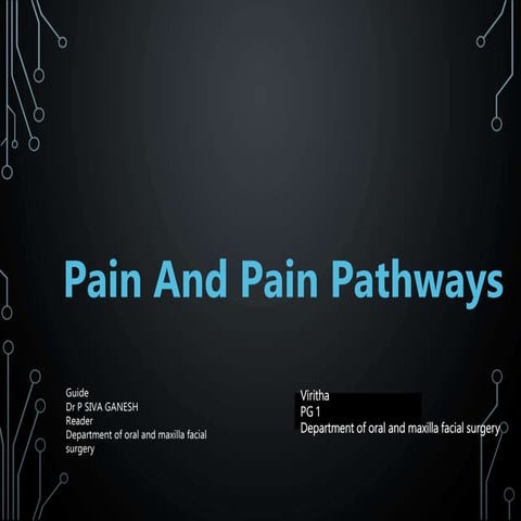 seminar presentation of pain and pain pathways | PPT