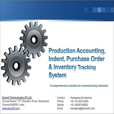PA, Indent, Po & Inventory Tracking System | PPT