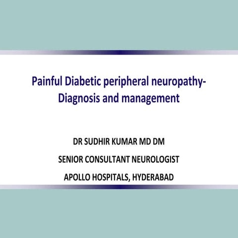 Painful diabetic peripheral neuropathy: diagnosis and management | PPTX