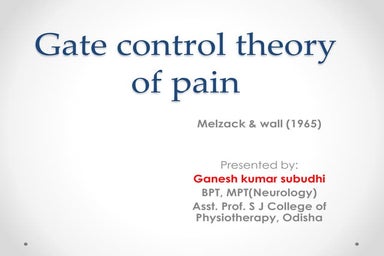 Gate Control Theory