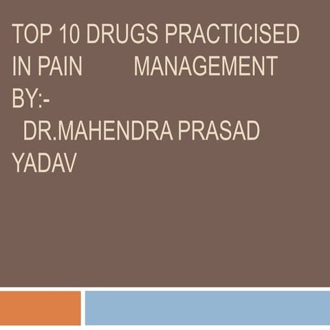 Top ten drugs practised in Pain management | PPTX
