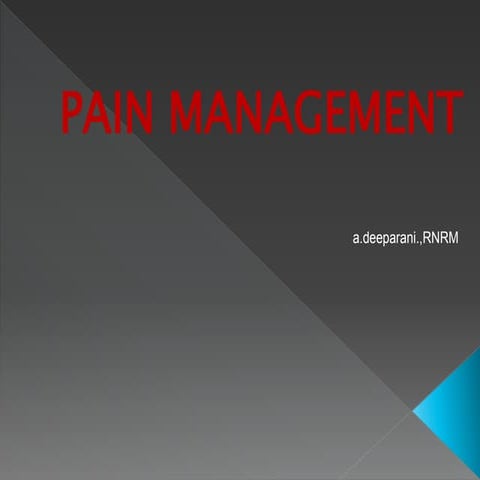 Nursing management of pain | PPTX