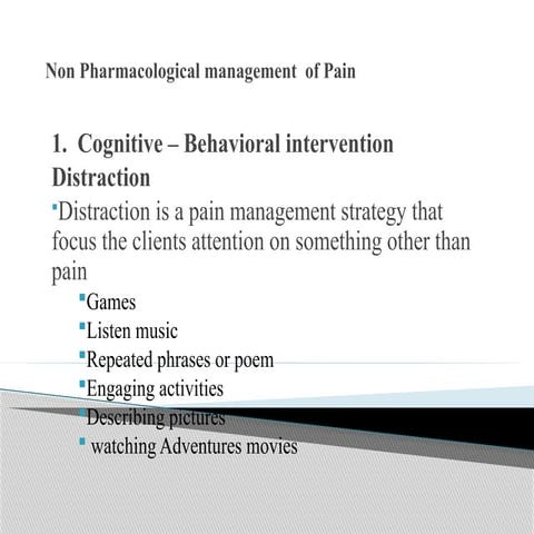 Pain management.Ppt for nurses and paramedical staff | PPT
