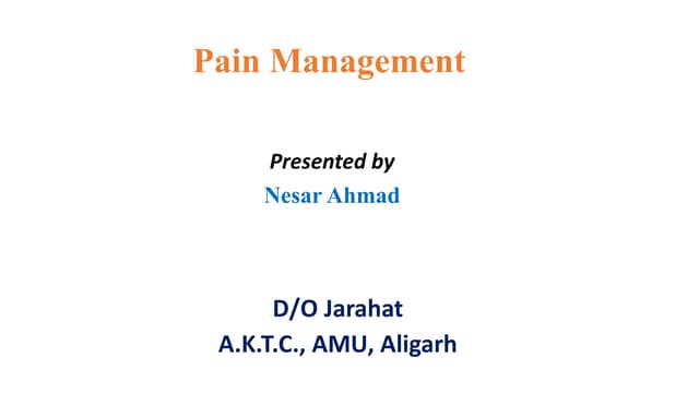 Nursing management of pain | PPTX