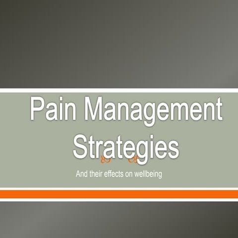 Pain management strategies & effects on wellbeing | PPTX